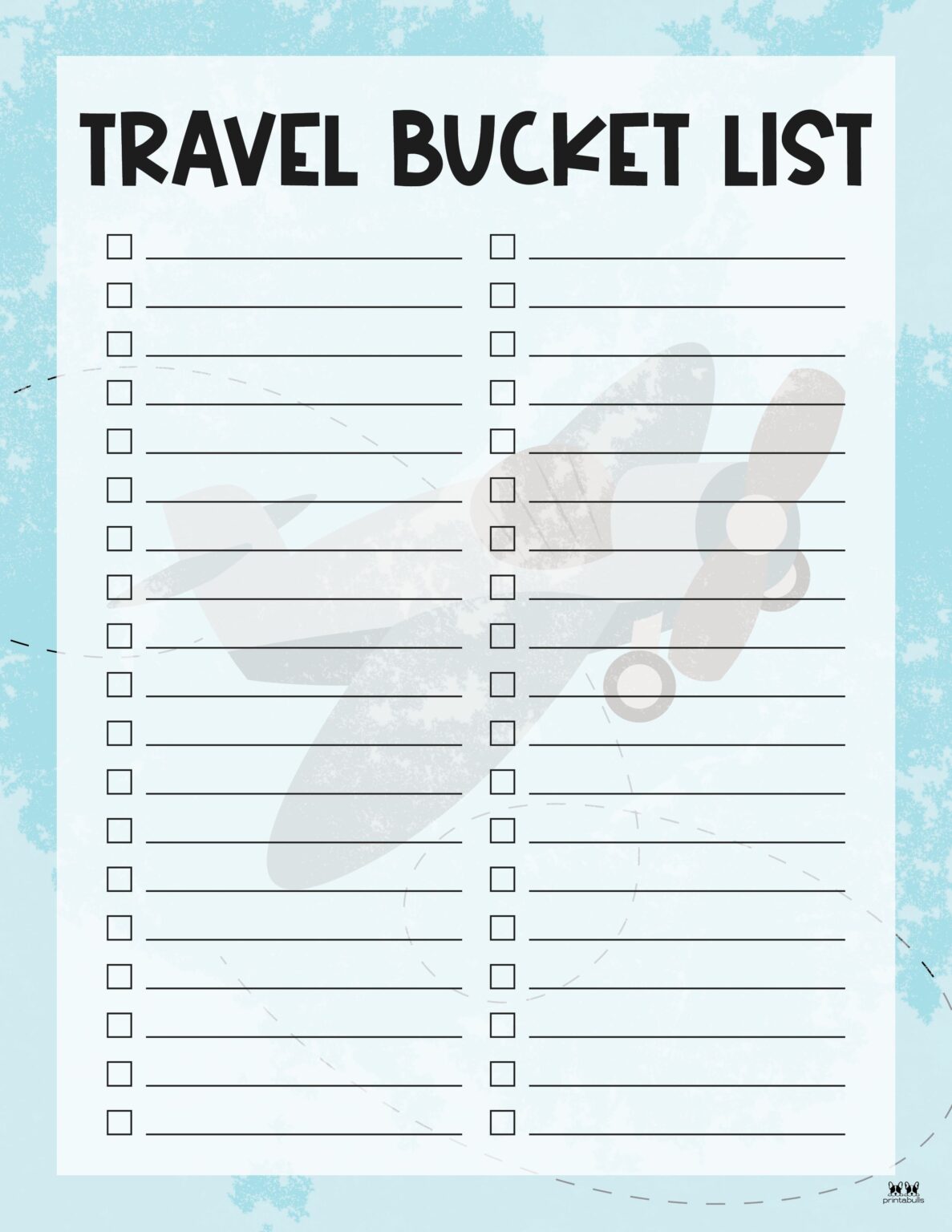 Bucket List Templates - 25 FREE Printables - PrintaBulk
