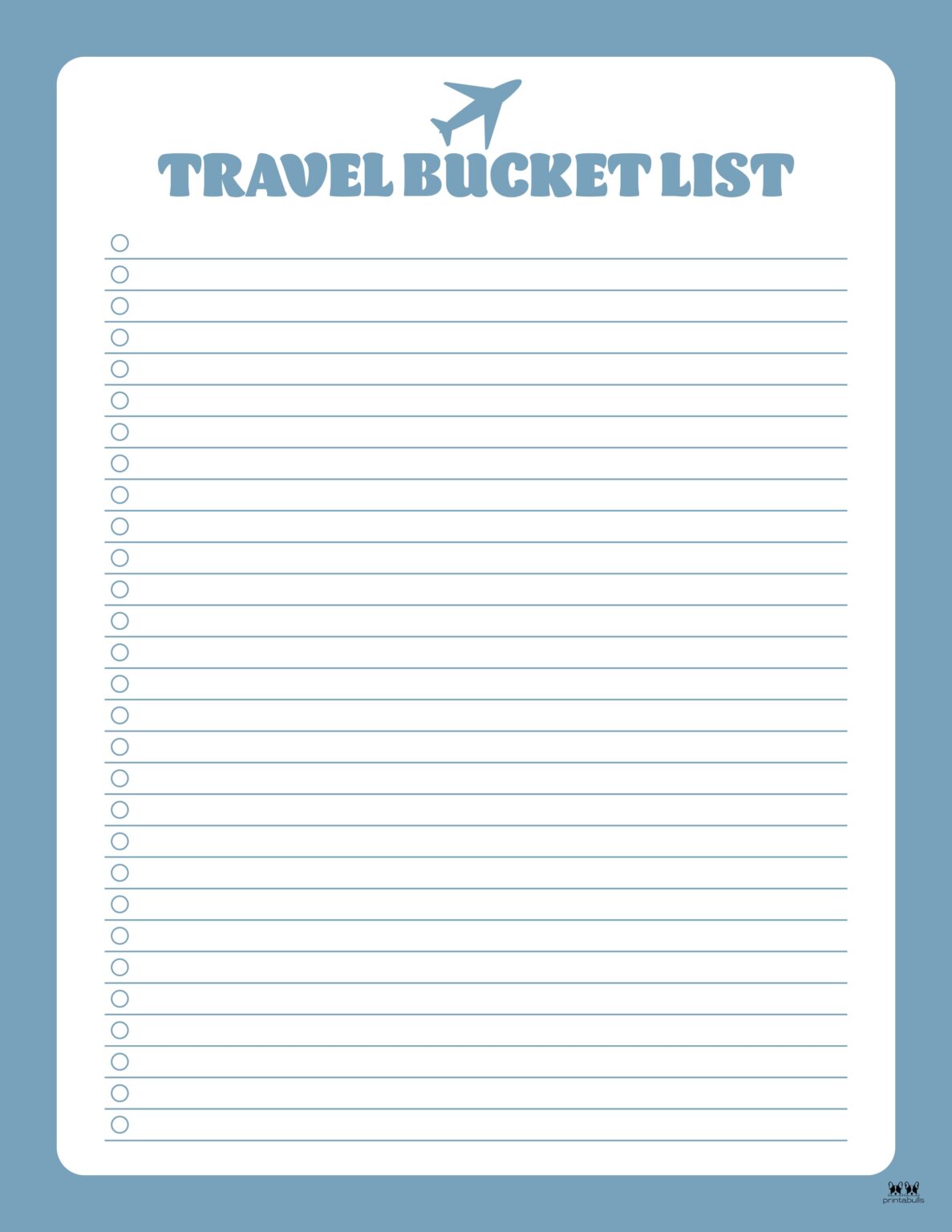 Bucket List Templates - 25 FREE Printables | Printabulls