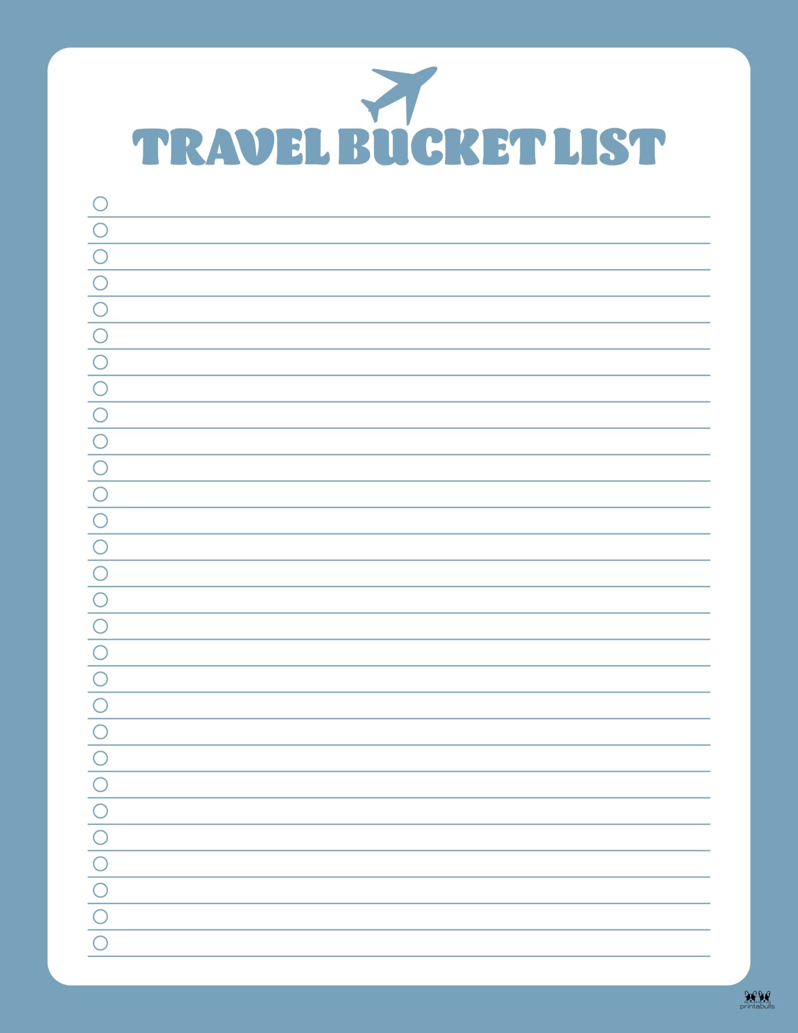 Bucket List Templates - 25 FREE Printables | Printabulls