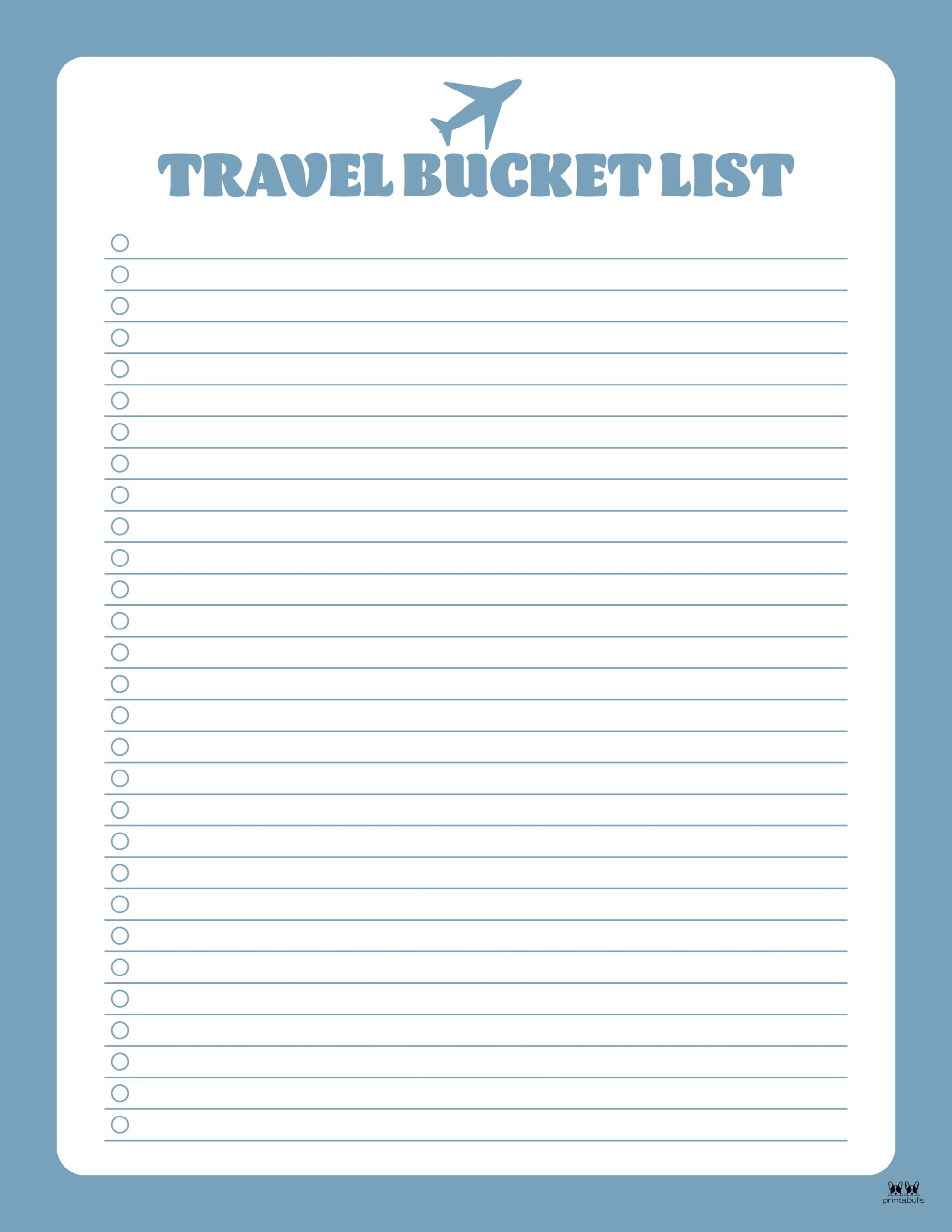 Bucket List Templates - 25 FREE Printables - PrintaBulk