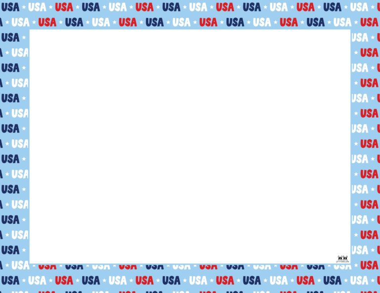 4th of July Borders & Frames - 20 Pages | Printabulls