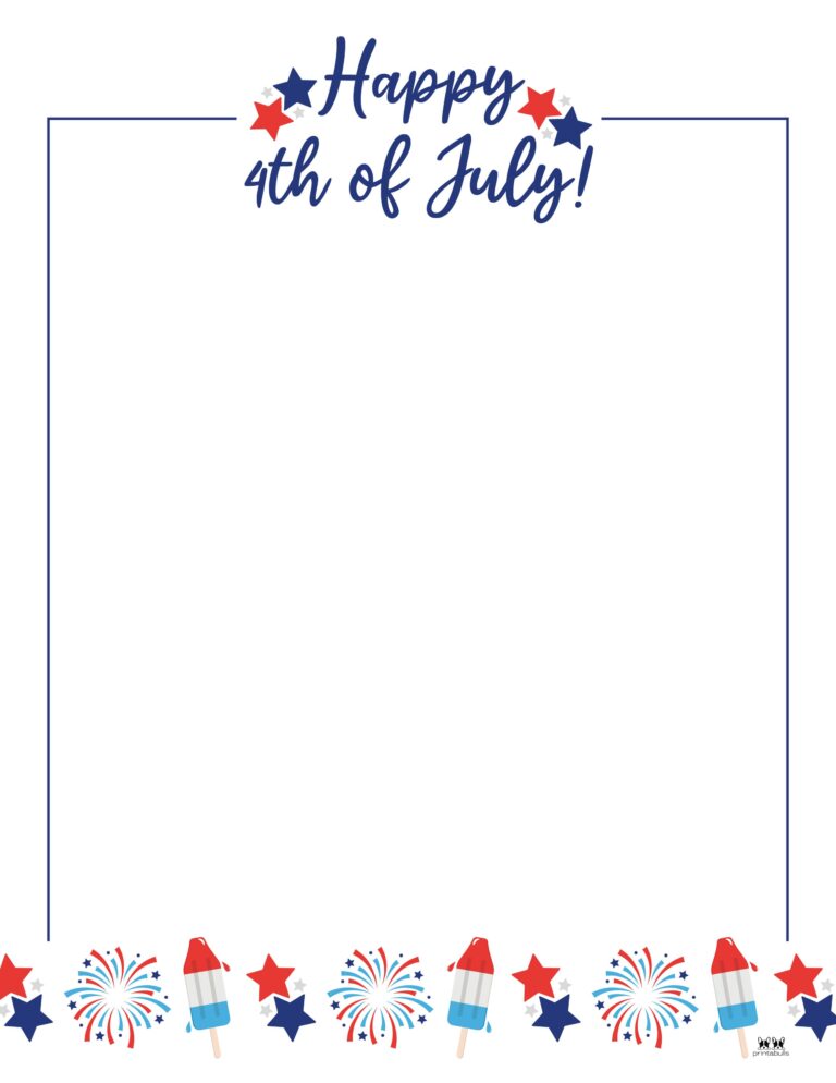 4th of July Borders & Frames - 20 Pages | Printabulls