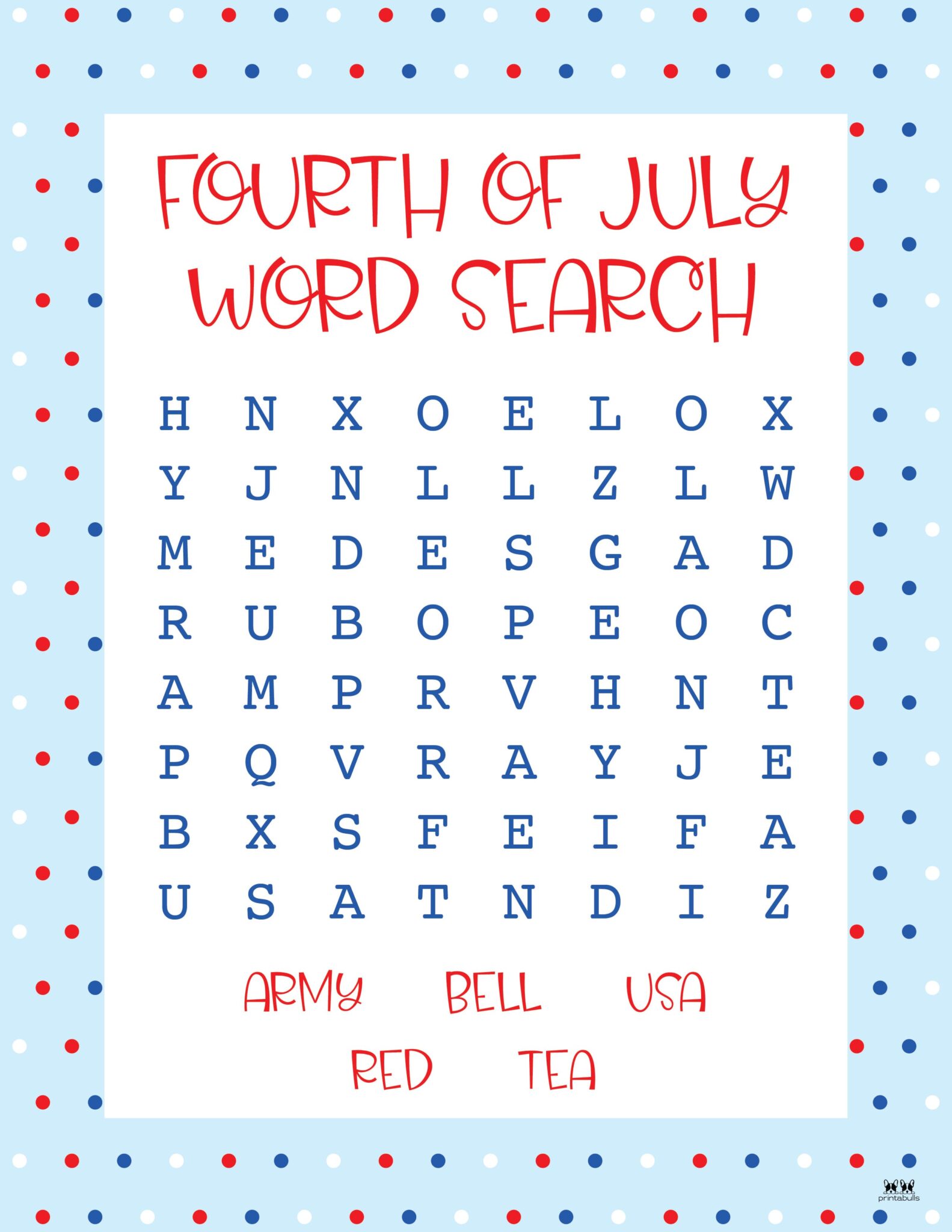 4th of July Word Searches - 20 Pages | Printabulls