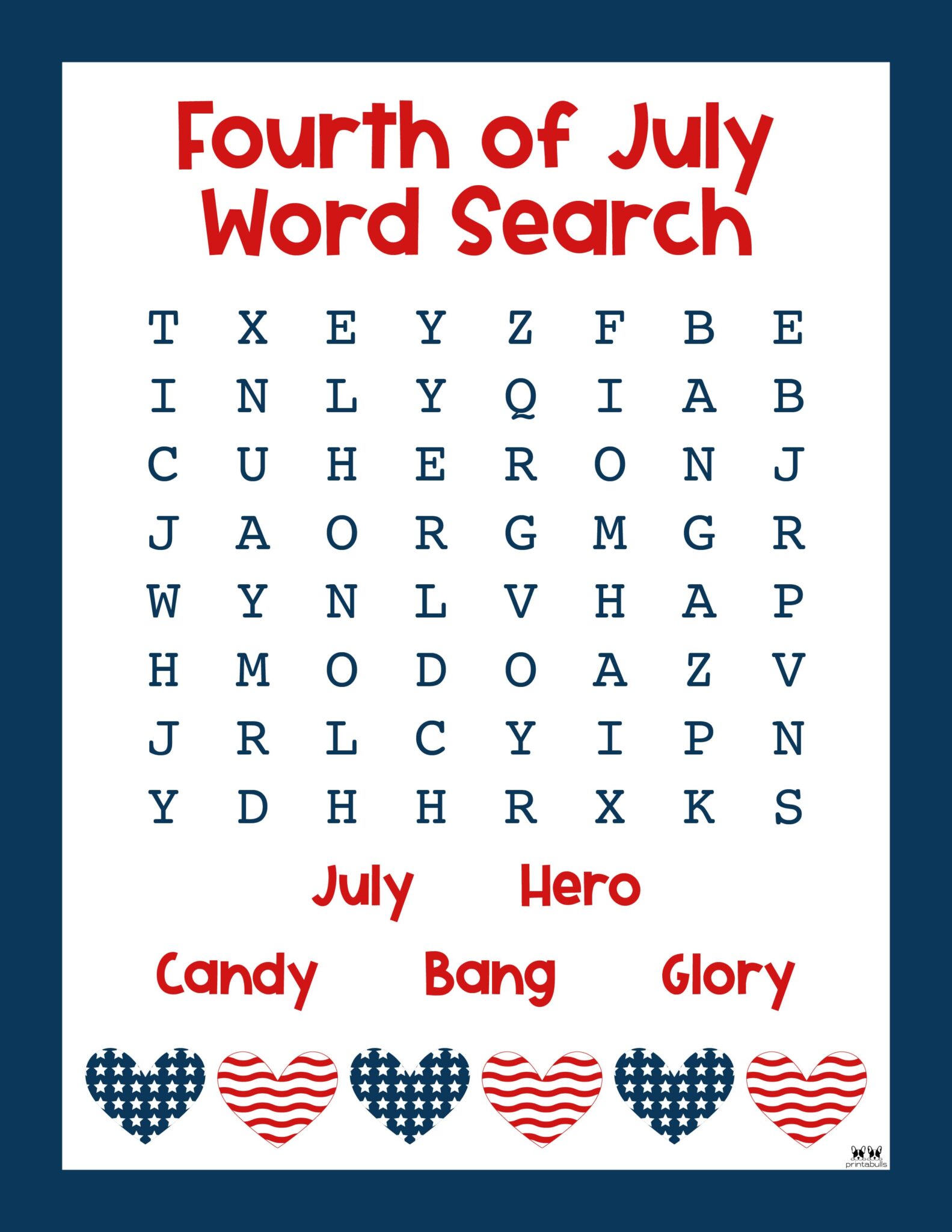 4th of July Word Searches - 20 Pages | Printabulls