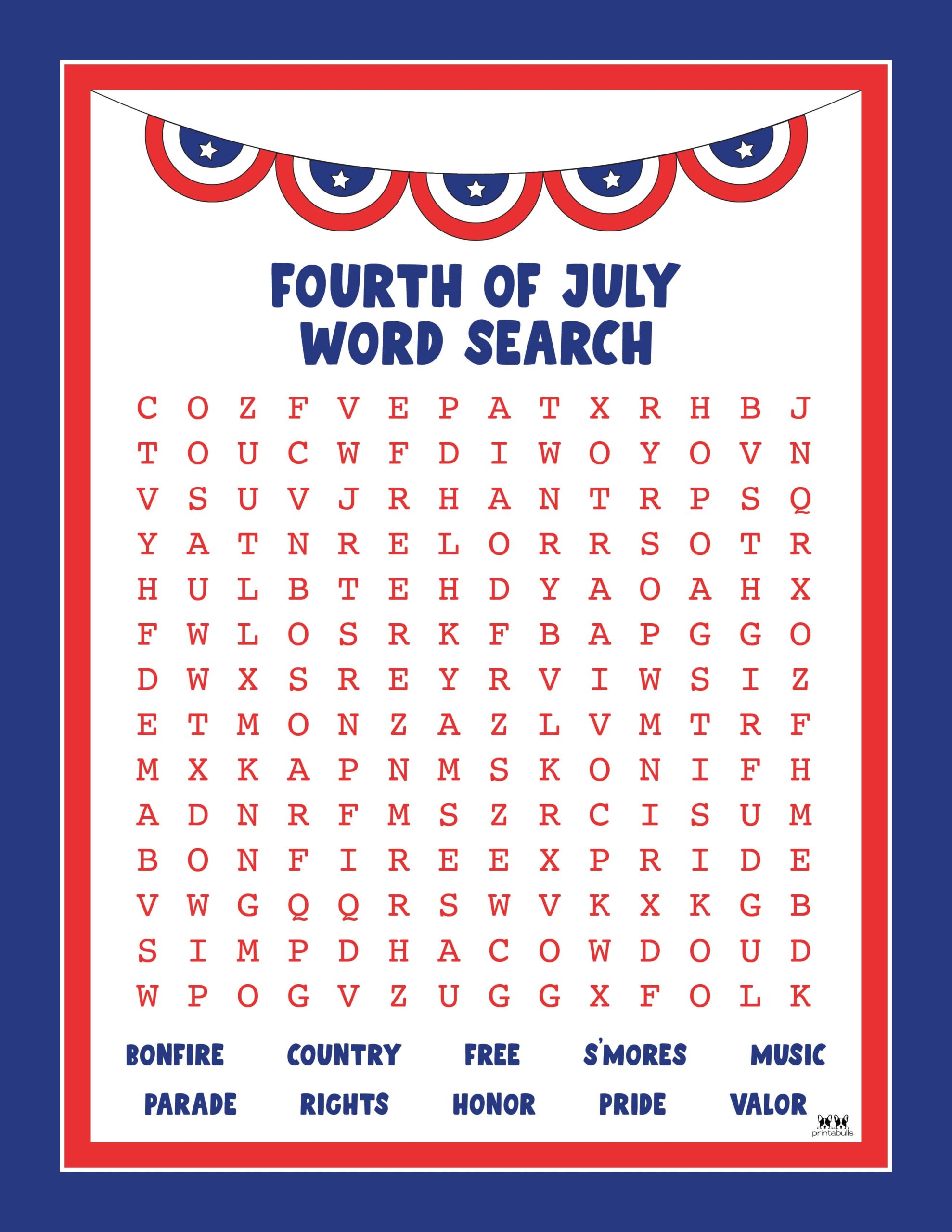 4th of July Word Searches - 20 Pages | Printabulls
