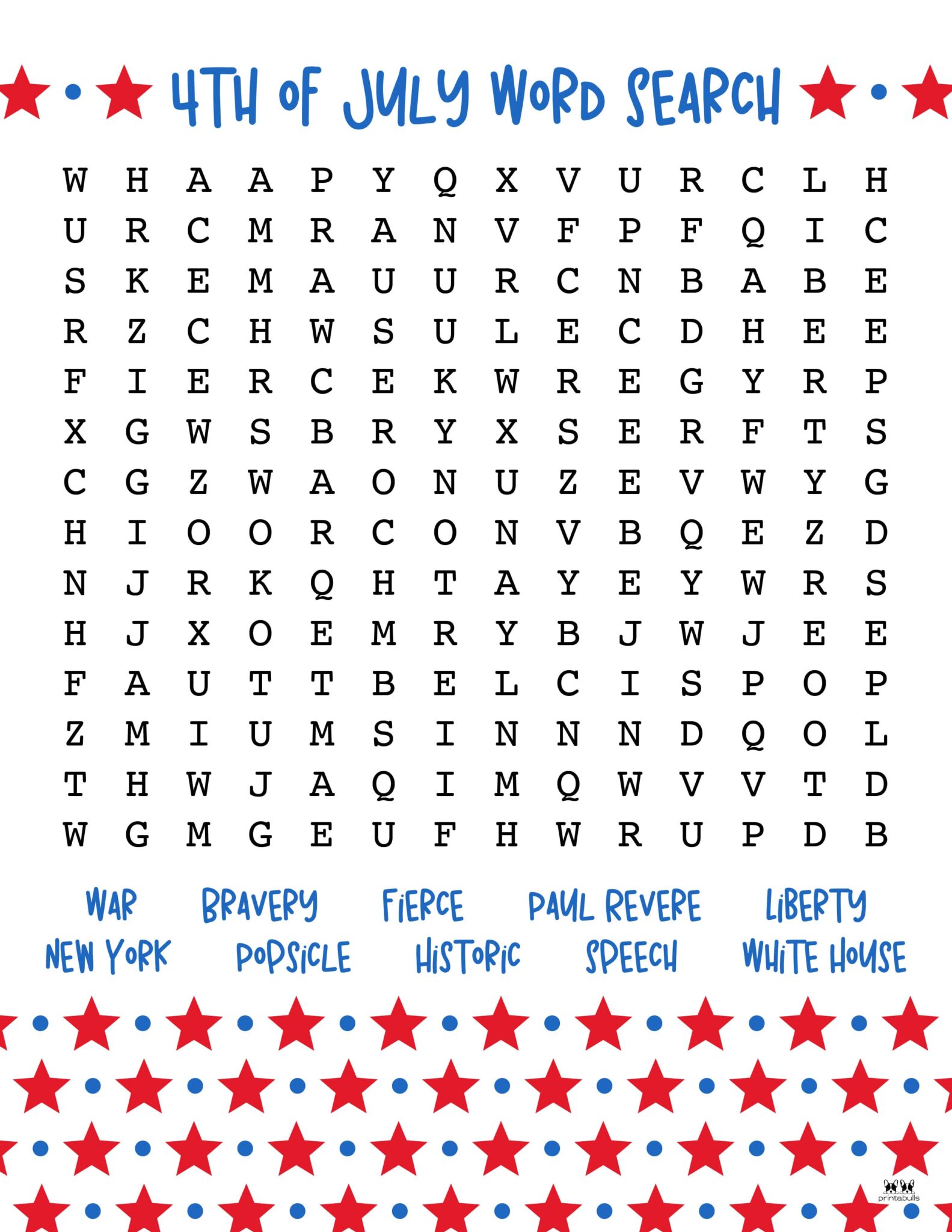 4th of July Word Searches - 20 Pages | Printabulls