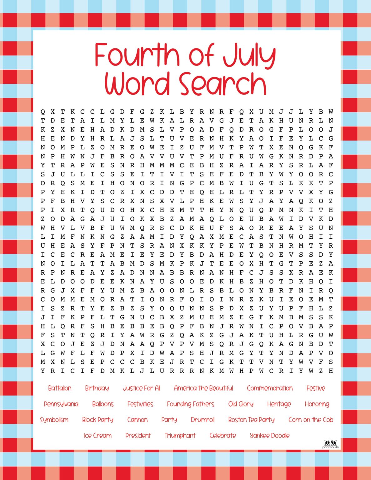 4th of July Word Searches - 20 Pages | Printabulls