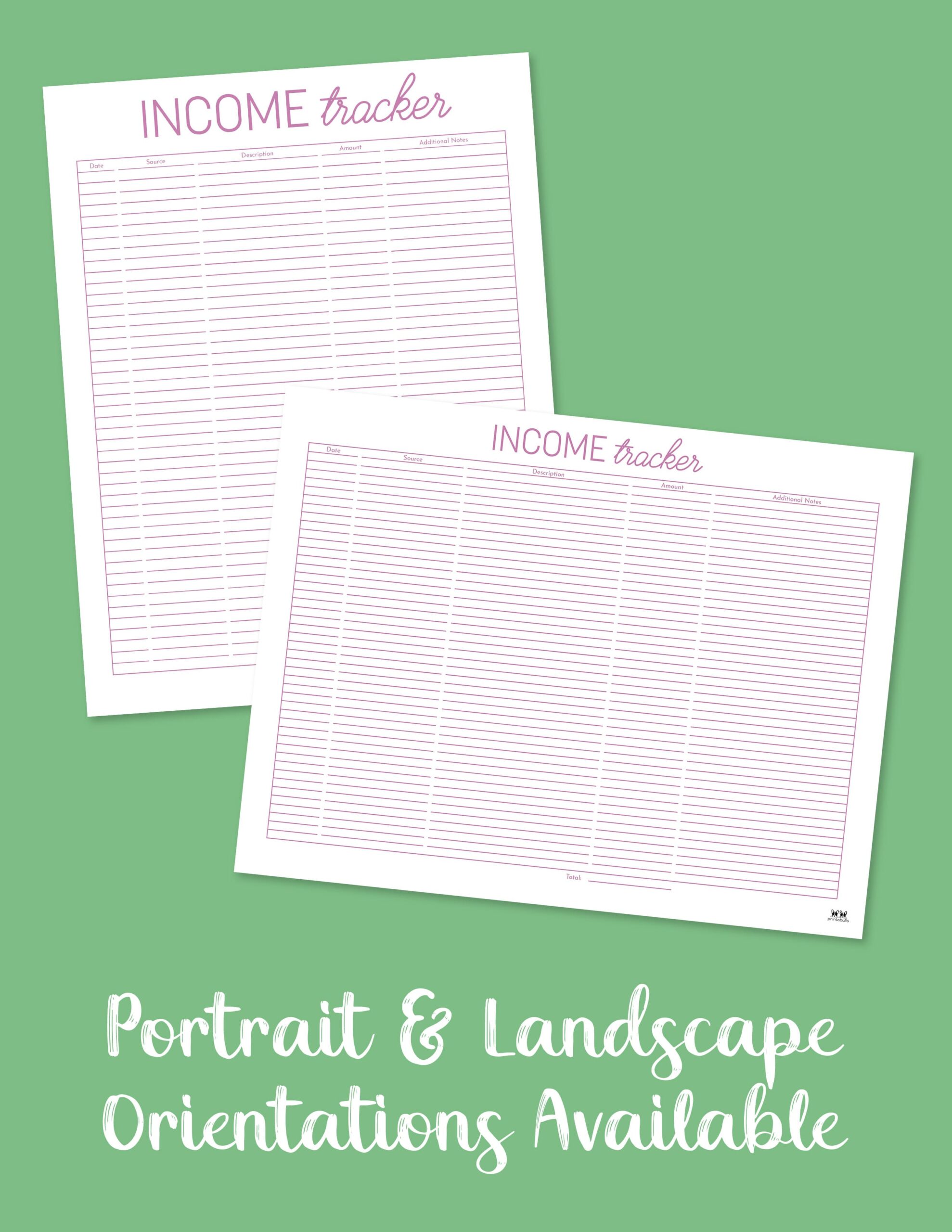 Income Trackers - 40 FREE Printables | Printabulls