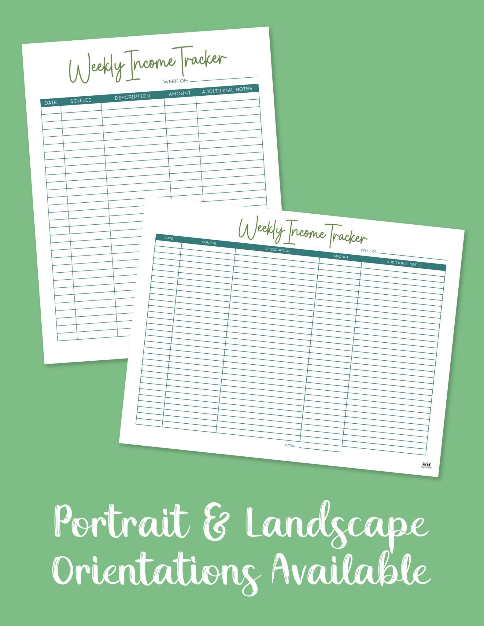 Income Trackers - 40 FREE Printables | Printabulls