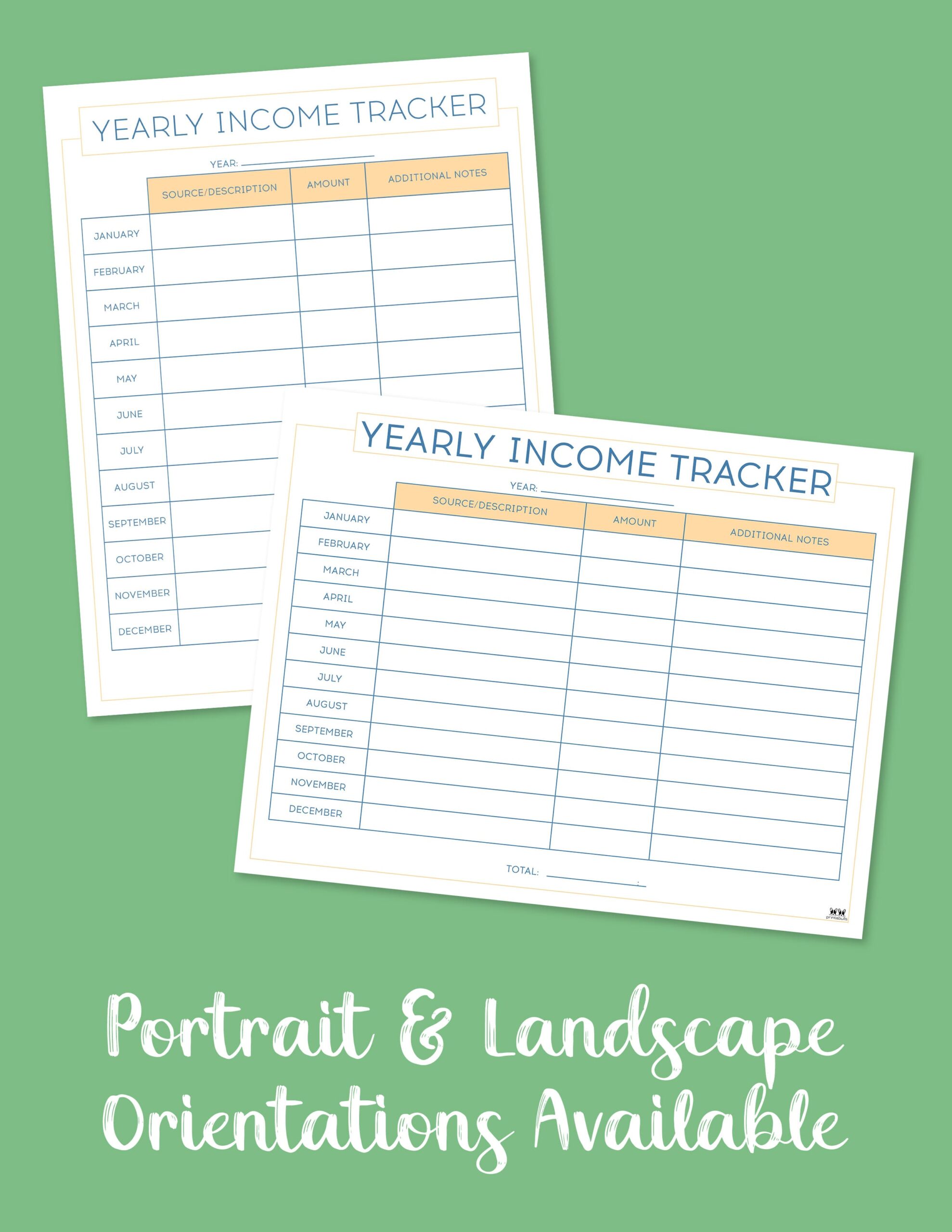 Income Trackers - 40 FREE Printables | Printabulls