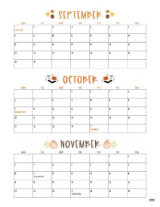 2025 Fall Calendars - 14 FREE Printables - PrintaBulk