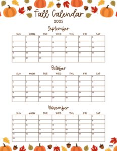 2025 Fall Calendars - 14 FREE Printables - PrintaBulk
