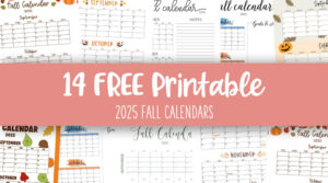 2025 Fall Calendars - 14 FREE Printables | Printabulls