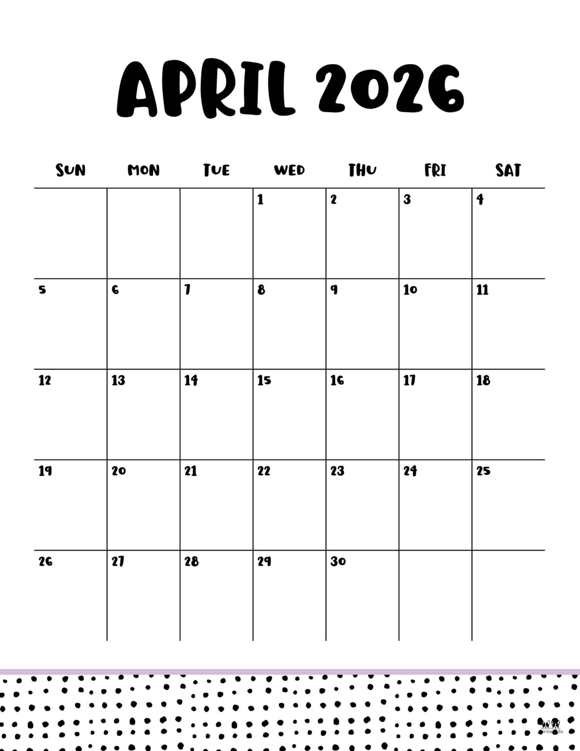 April 2026 Calendars - 123 FREE Printables | Printabulls