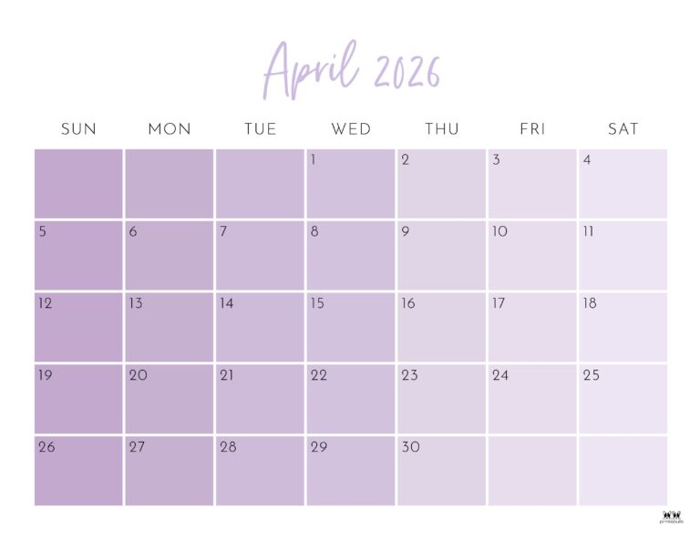 April 2026 Calendars - 123 FREE Printables | Printabulls