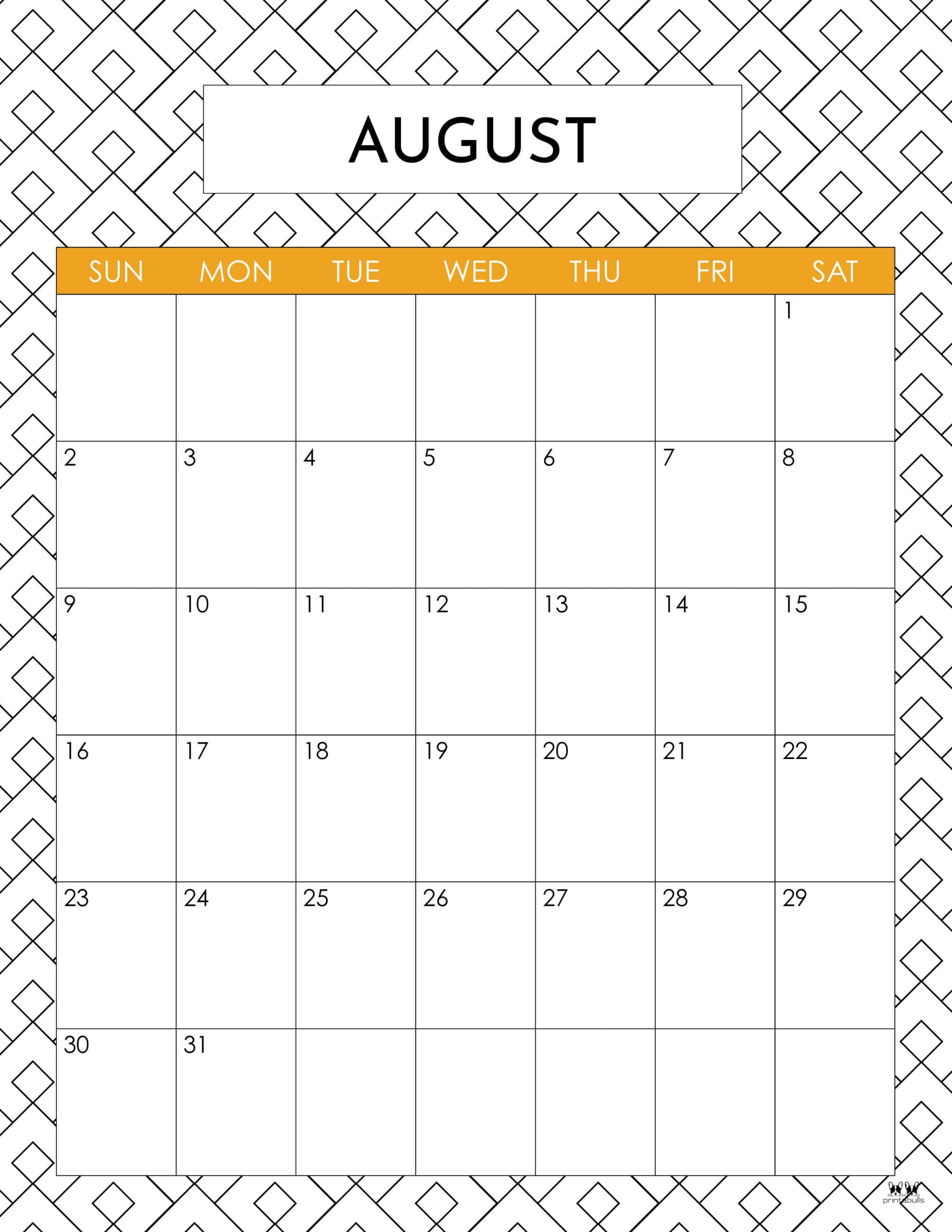 August 2026 Calendars - 123 FREE Printables | Printabulls