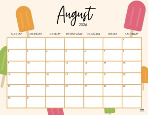 August 2026 Calendars - 150 FREE Printables | Printabulls