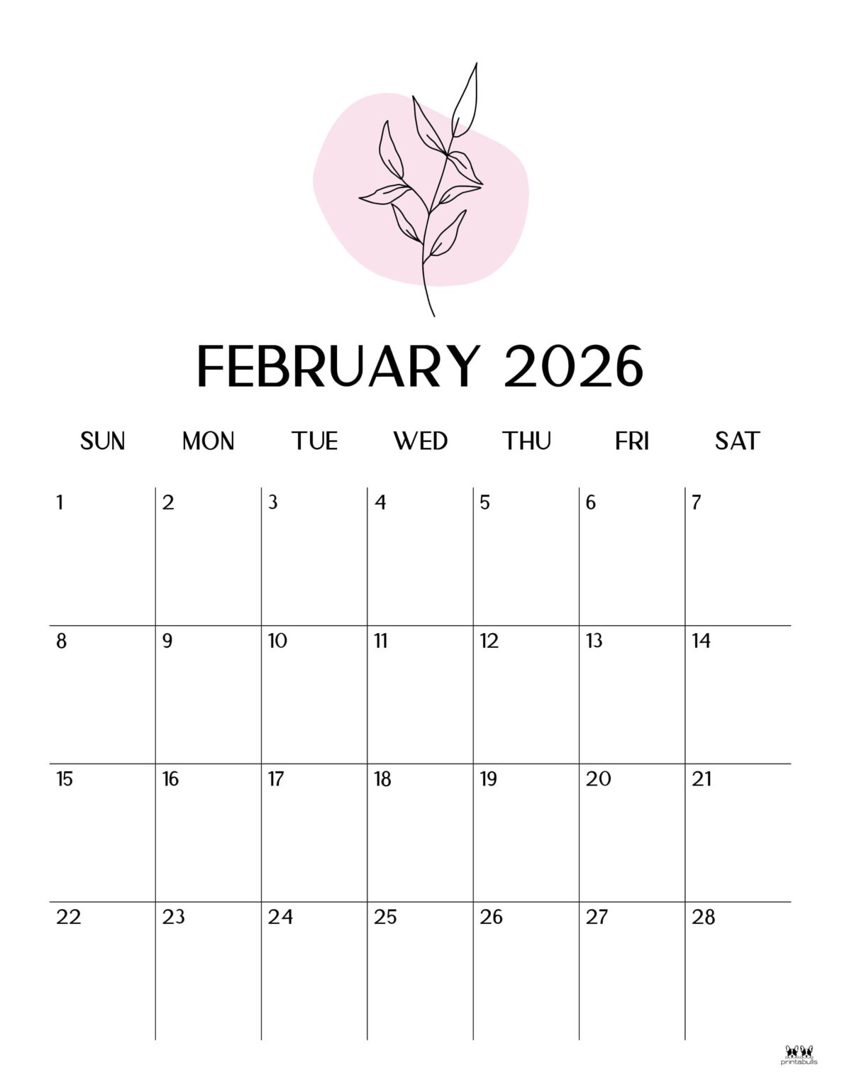 February 2026 Calendars - 123 FREE Printables | Printabulls