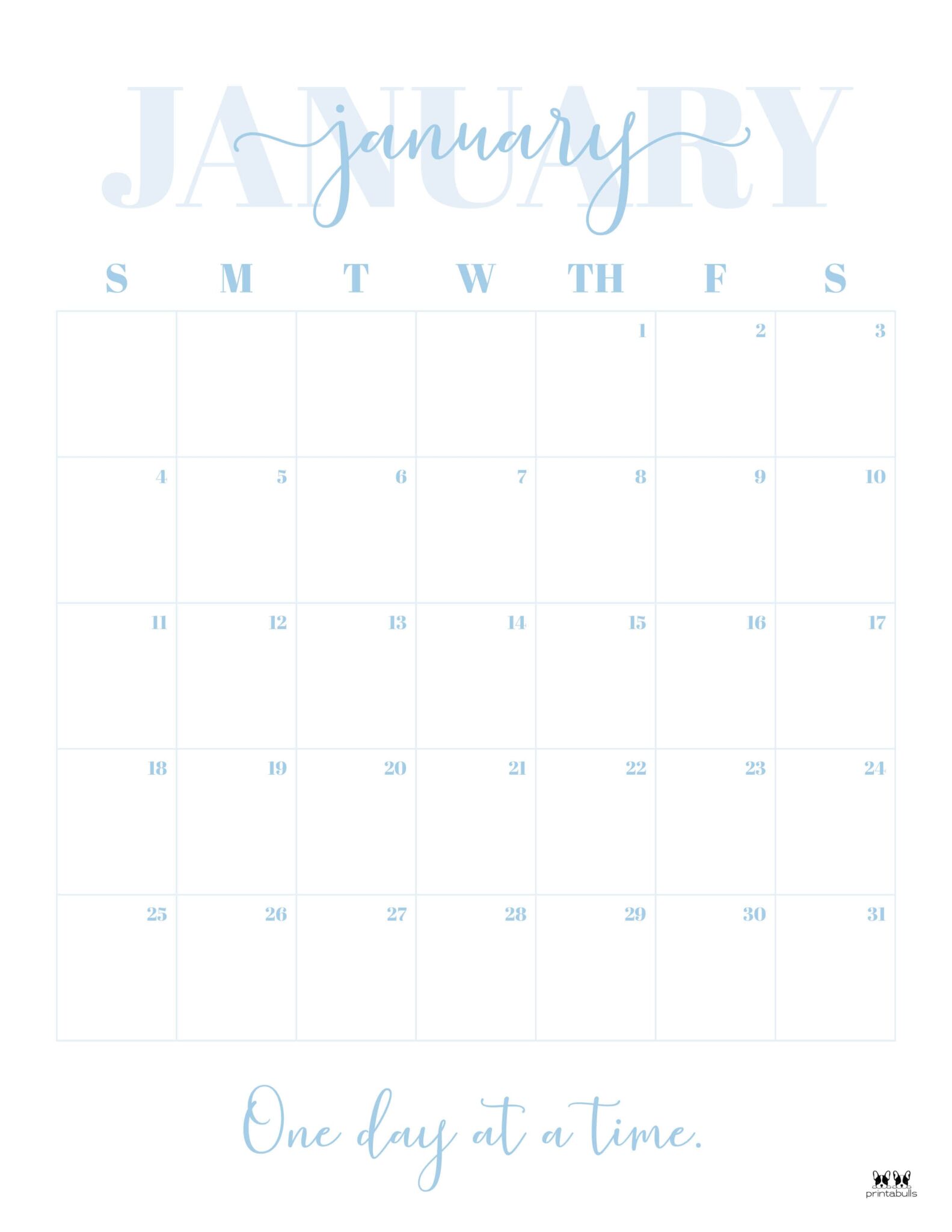January 2026 Calendars - 150 FREE Printables | Printabulls