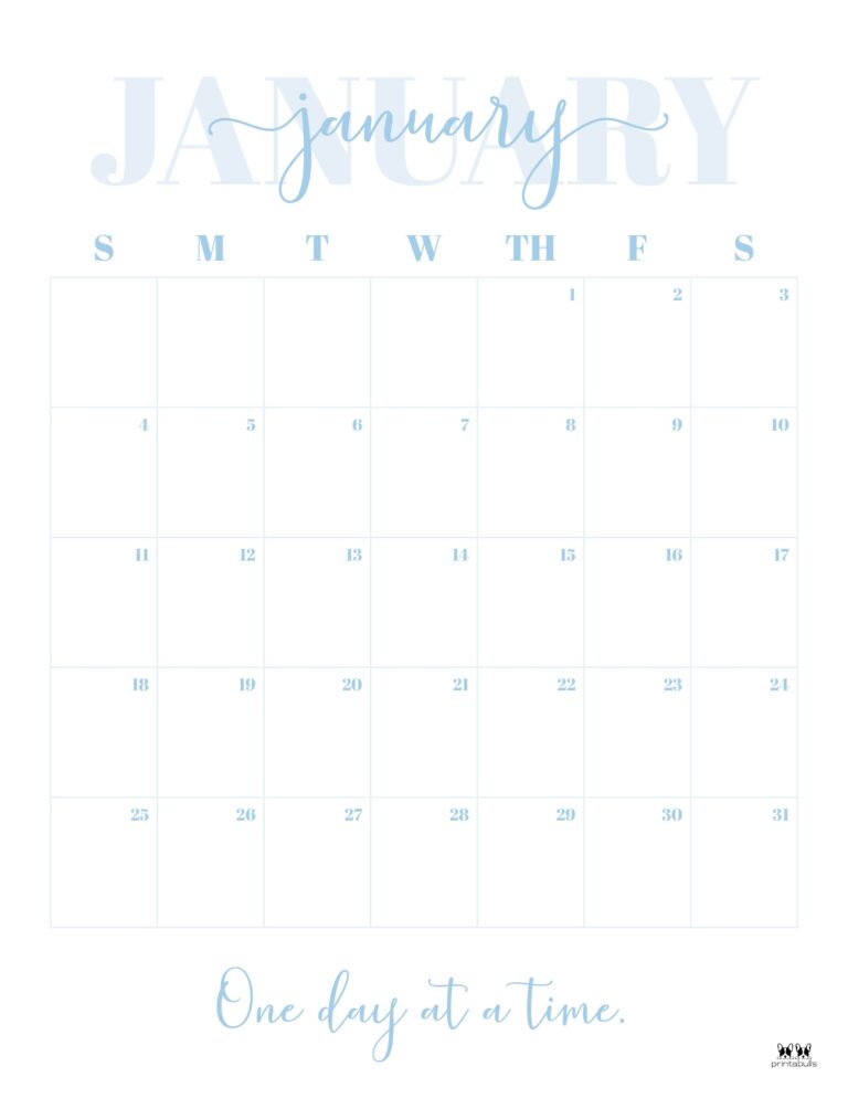 January 2026 Calendars - 150 FREE Printables | Printabulls