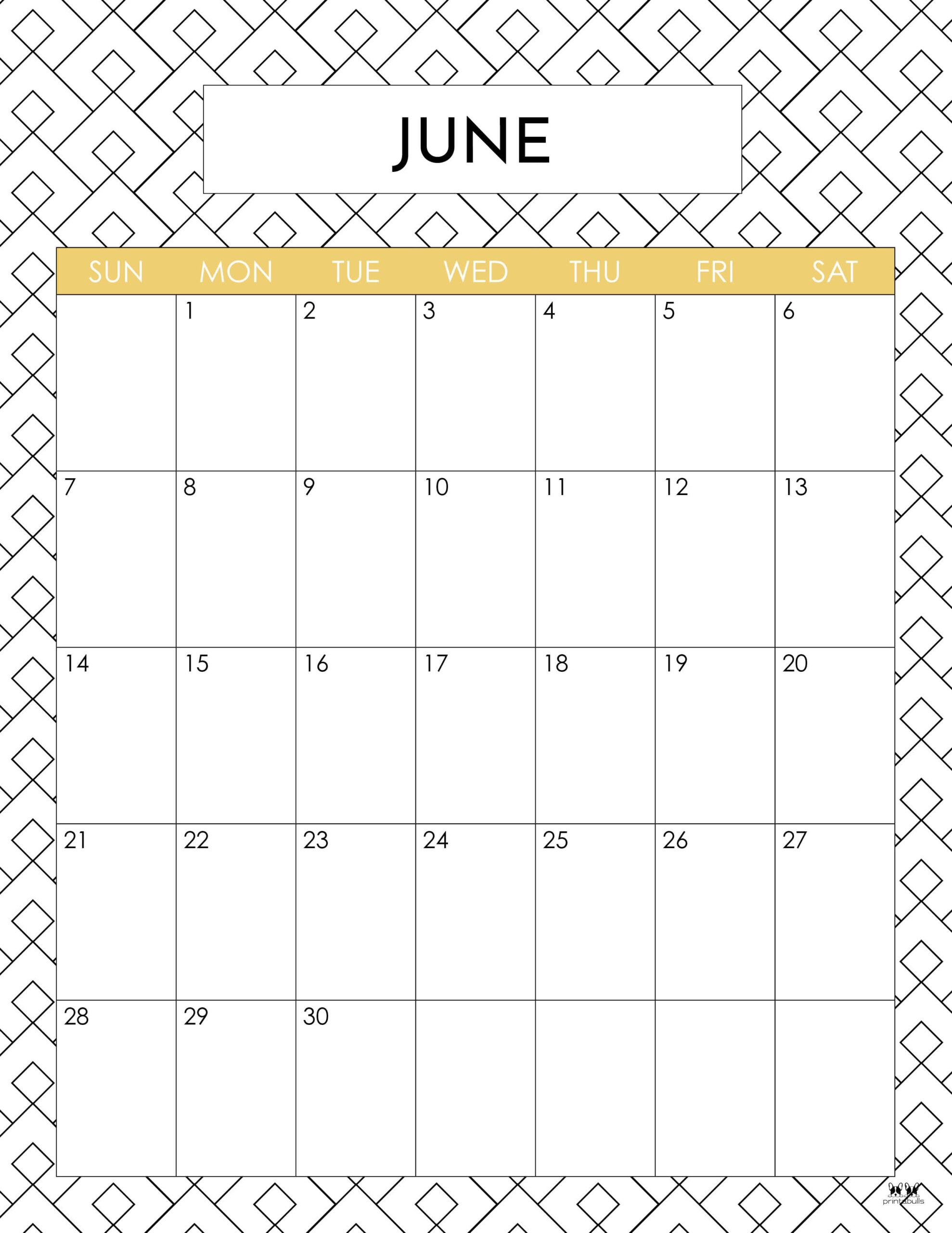 June 2026 Calendars - 123 FREE Printables | Printabulls