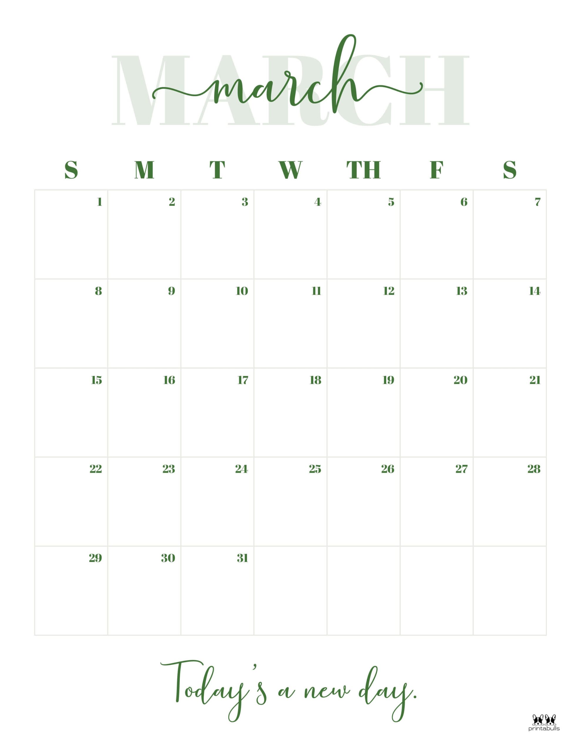 March 2026 Calendars - 150 FREE Printables | Printabulls
