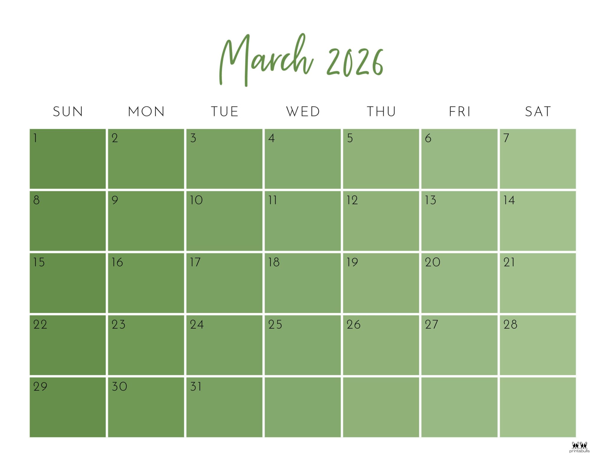 March 2026 Calendars - 123 FREE Printables | Printabulls