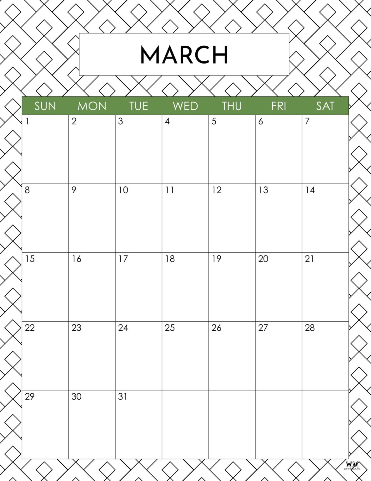 March 2026 Calendars - 123 FREE Printables | Printabulls