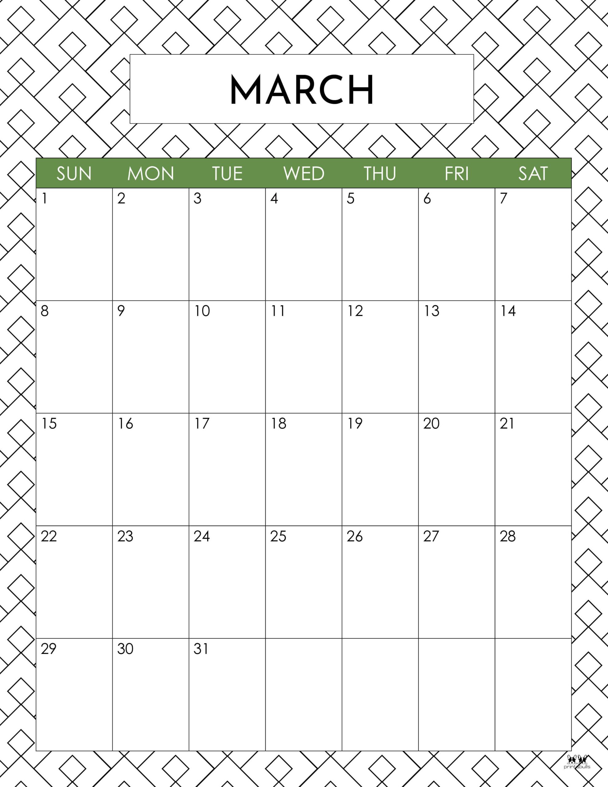March 2026 Calendars - 123 FREE Printables | Printabulls