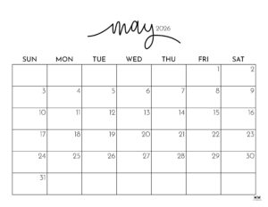 May 2026 Calendars - 150 FREE Printables | Printabulls