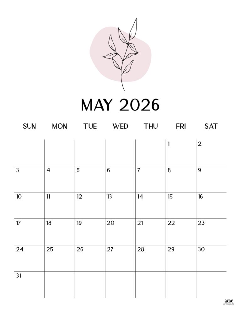 May 2026 Calendars - 123 FREE Printables | Printabulls