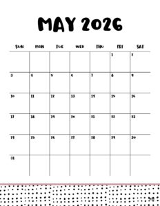 May 2026 Calendars - 123 FREE Printables | Printabulls