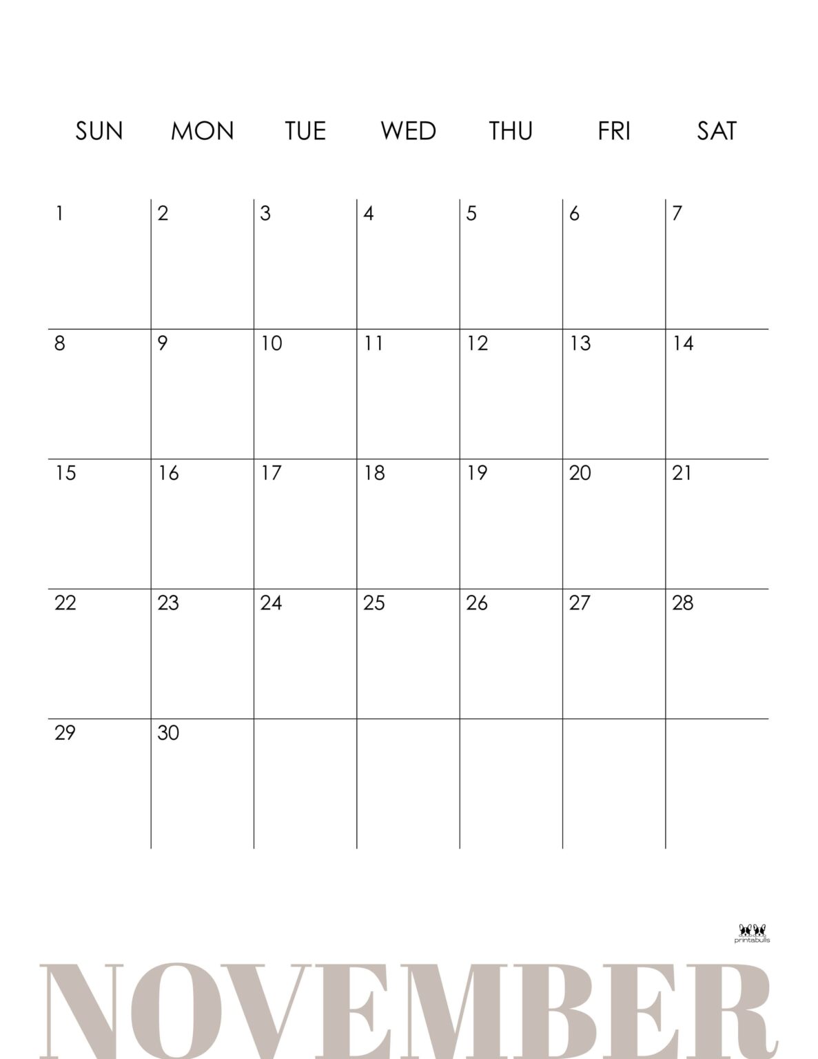 November 2026 Calendars - 123 FREE Printables - PrintaBulk