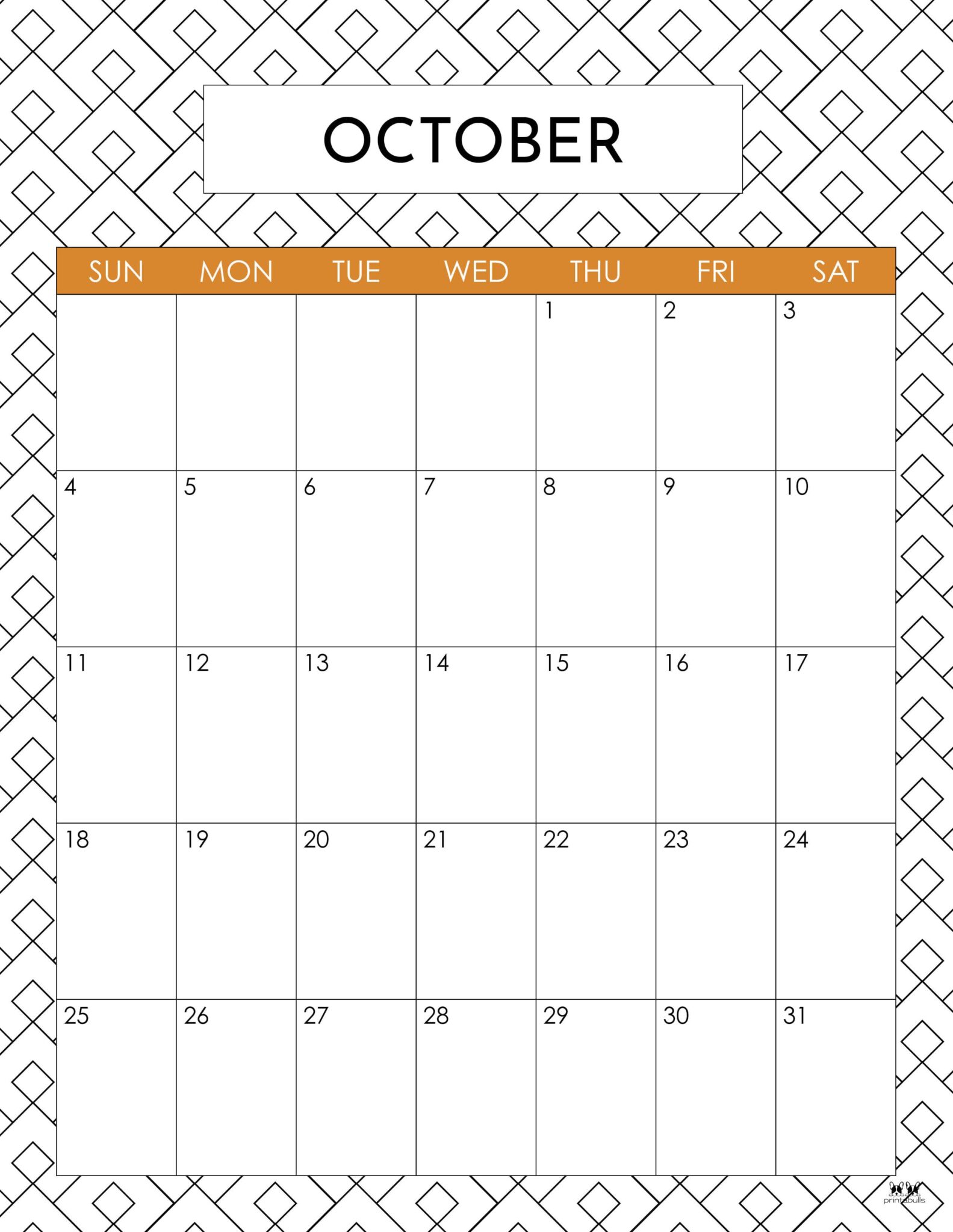 October 2026 Calendars - 123 FREE Printables | Printabulls