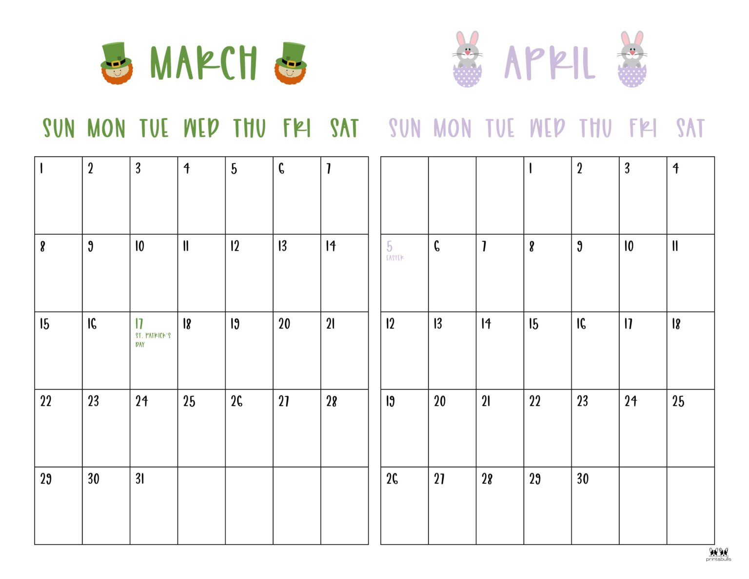 2026 Two Month Calendars - 84 FREE Printables | Printabulls