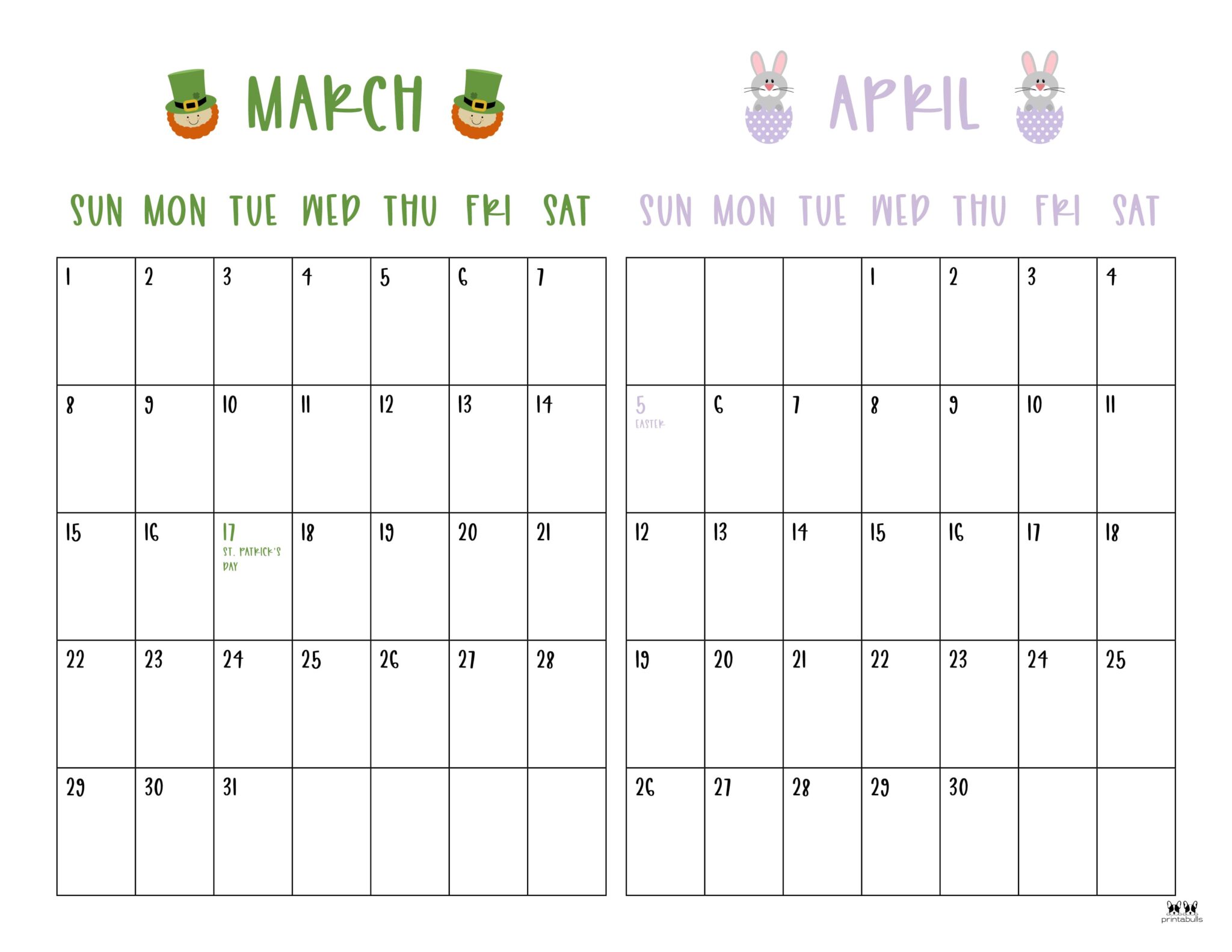 2026 Two Month Calendars - 84 FREE Printables | Printabulls