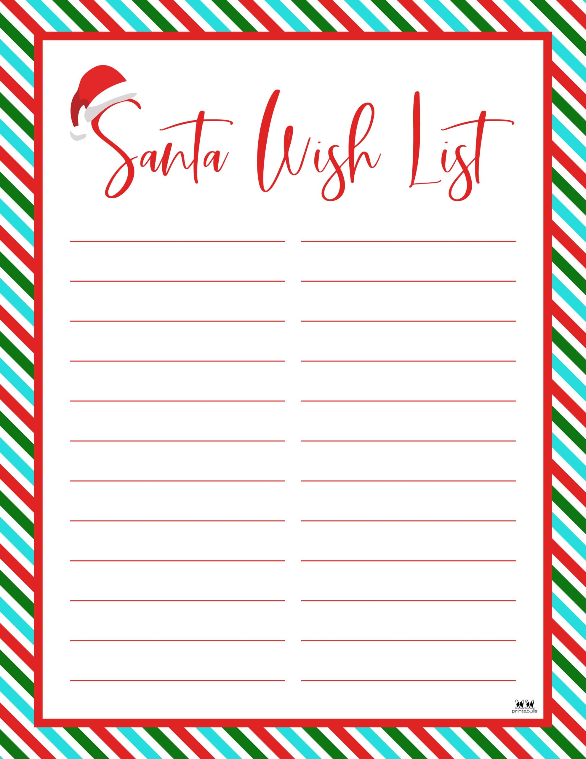 Printable Christmas Lists - 50 FREE Printables | Printabulls