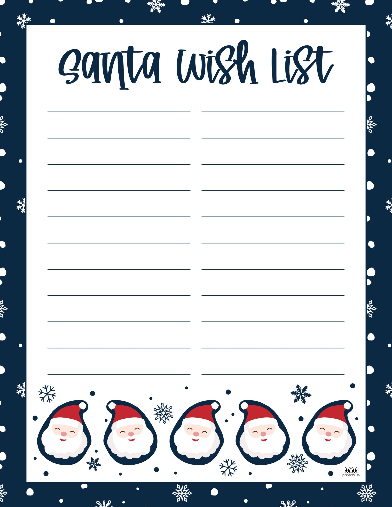 Printable Christmas Lists - 50 FREE Printables | Printabulls