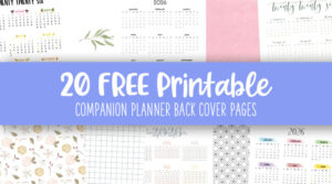 Companion Planner Back Cover Pages - 20 Pages | Printabulls