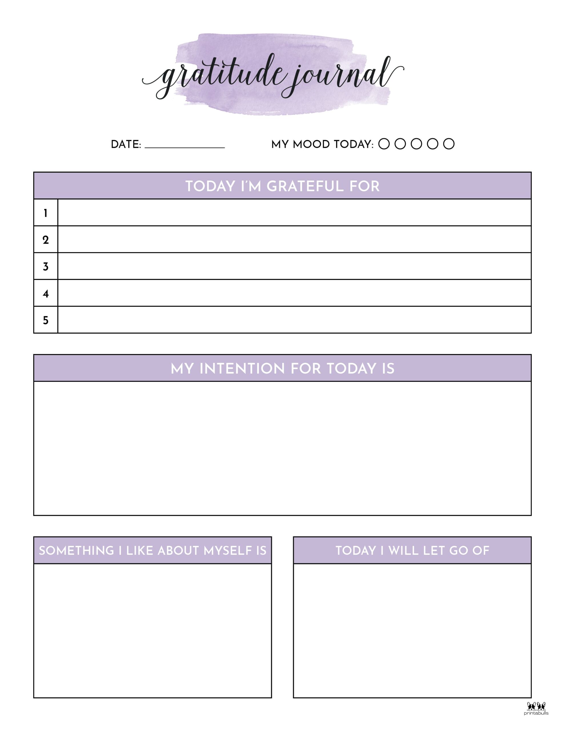 Gratitude Journal Templates - 23 FREE Printables | Printabulls