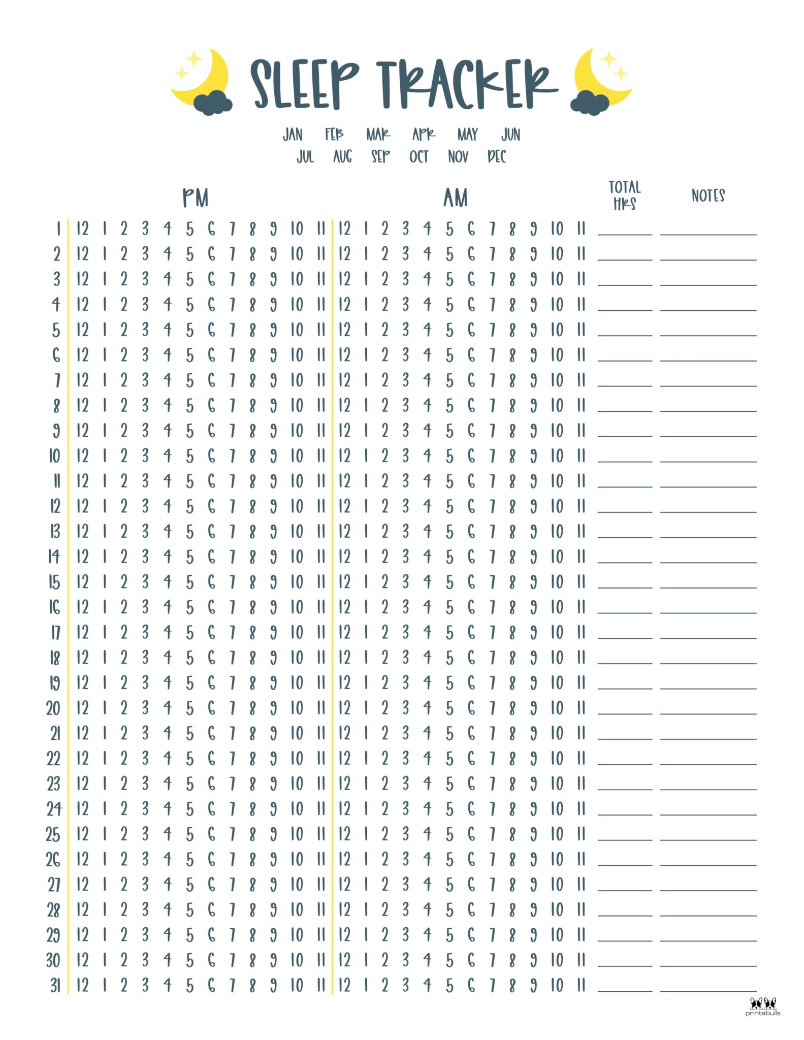Sleep Trackers - 17 FREE Printables | Printabulls