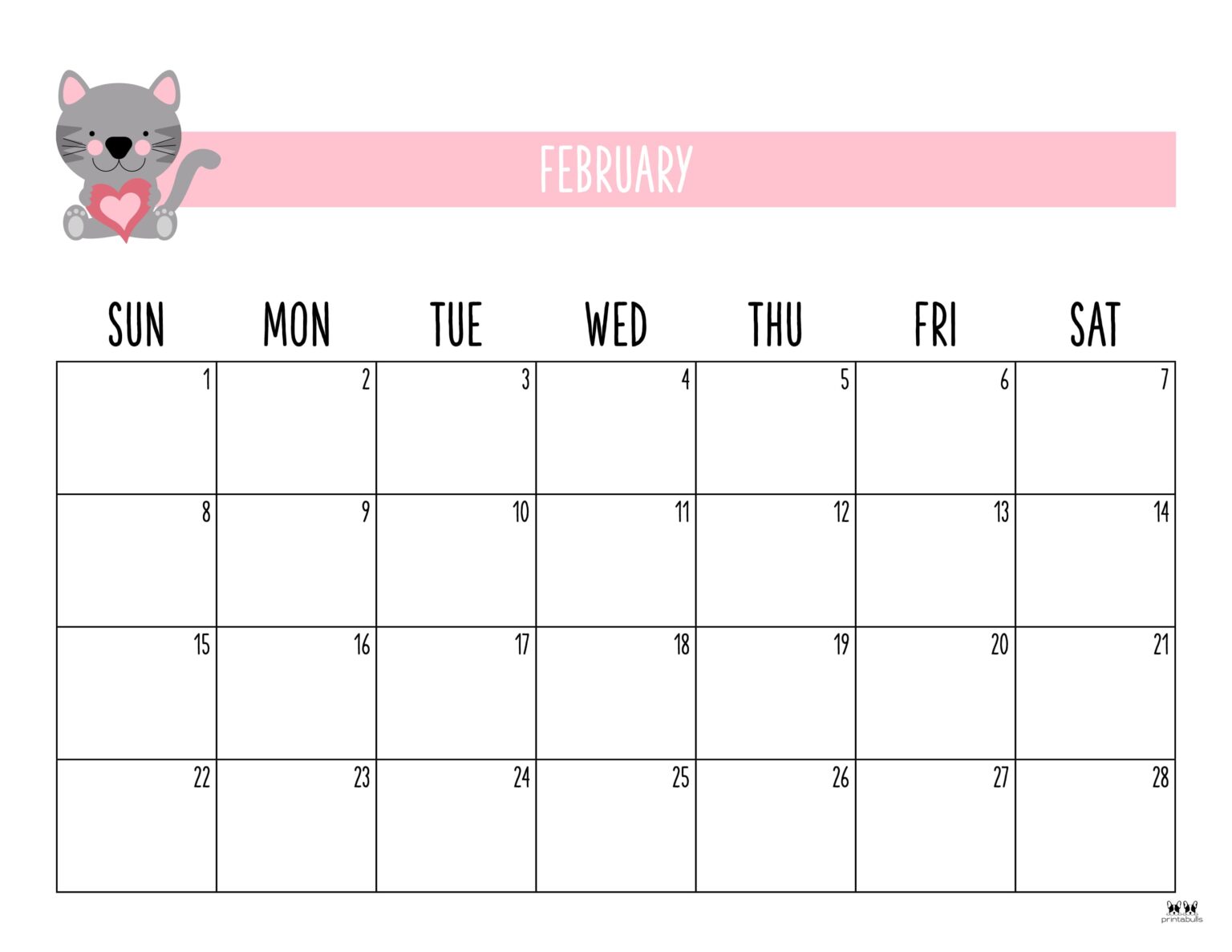 February 2026 Calendars - 150 FREE Printables | Printabulls