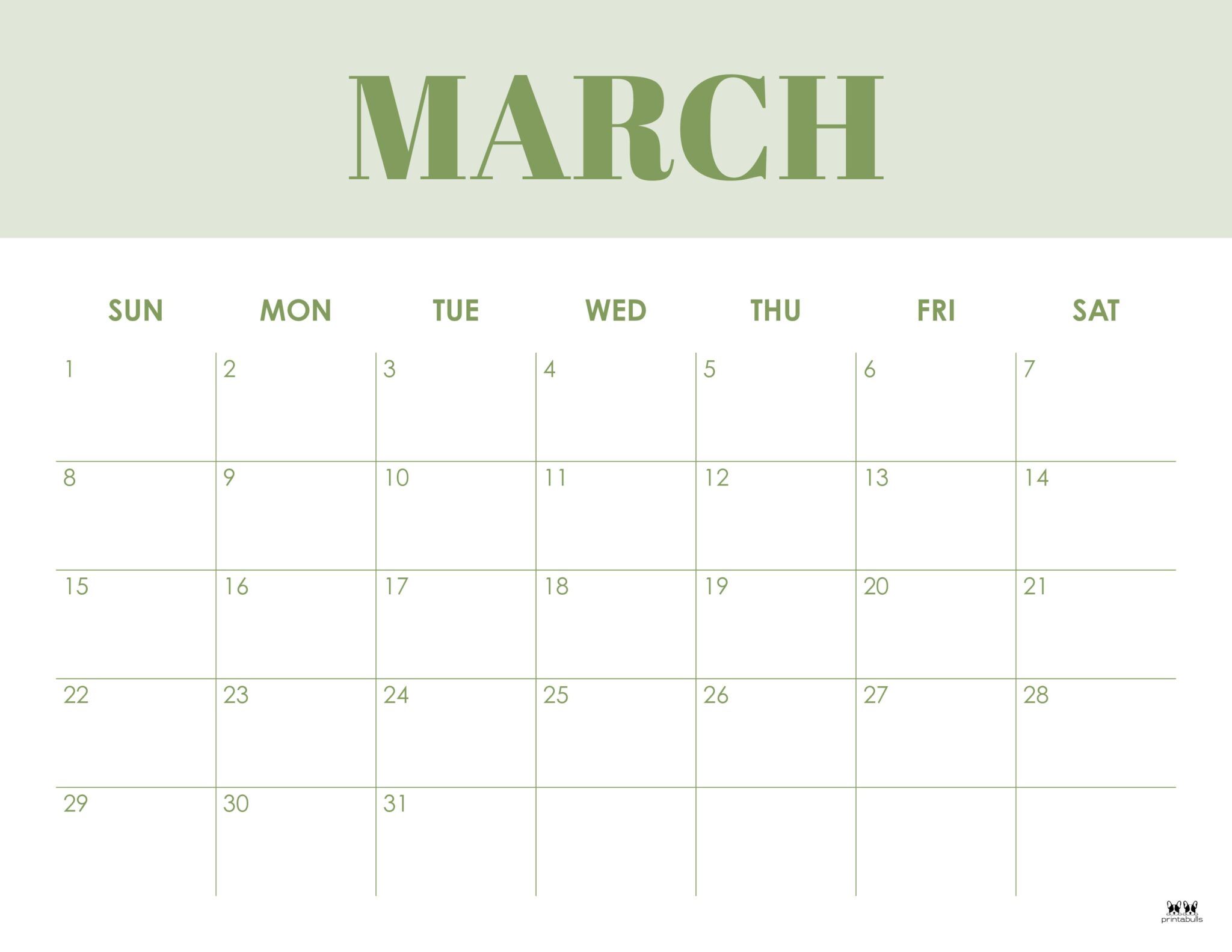 March 2026 Calendars - 150 FREE Printables | Printabulls