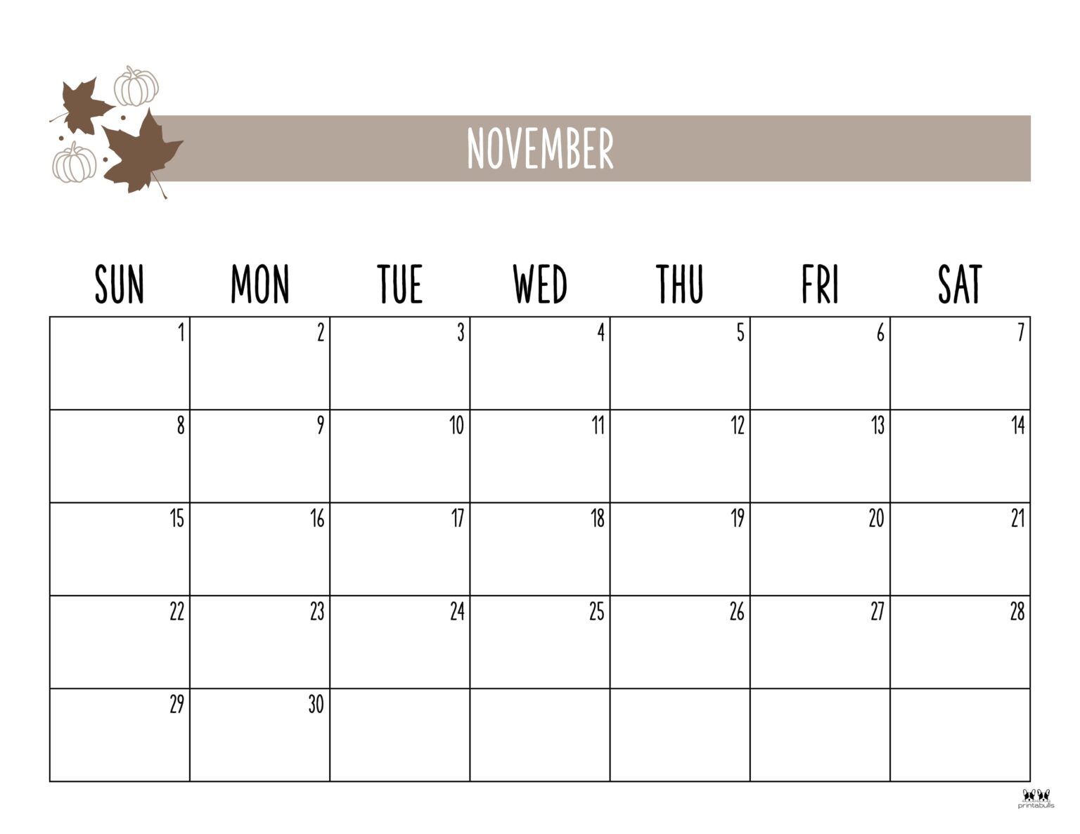 November 2026 Calendars - 150 FREE Printables | Printabulls