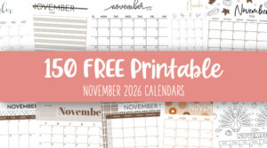 November 2026 Calendars - 150 FREE Printables | Printabulls