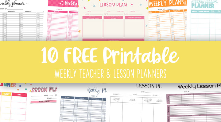 Weekly Teacher & Lesson Planners | Printabulls