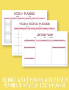 Weekly Teacher & Lesson Planners | Printabulls