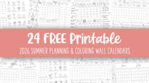 2026 Summer Planning & Coloring Wall Calendars | Printabulls